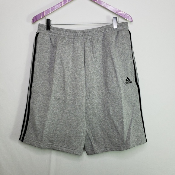 adidas | Shorts | Adidas Essential Fleece Cotton Shorts Greyblack ...